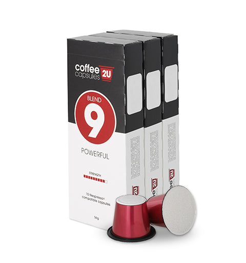 BLEND 9 - POWERFUL - 30 PACK- NESPRESSO COMPATIBLE COFFEE CAPSULES ...